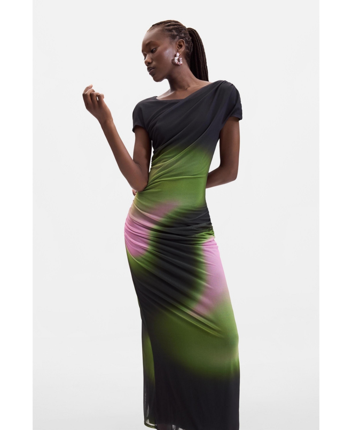 Click here for Desigual Womens Gradient tulle dress - Black prices