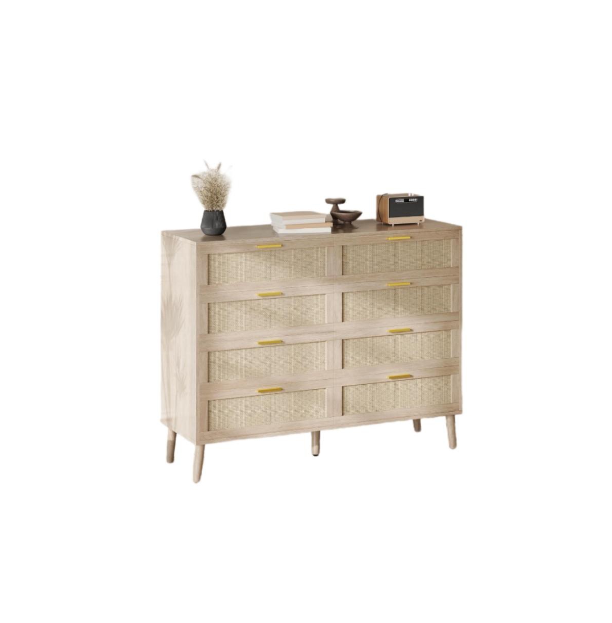 Click here for gaomon 8 Drawer Rattan Dresser with 5 Legs  Farmho... prices
