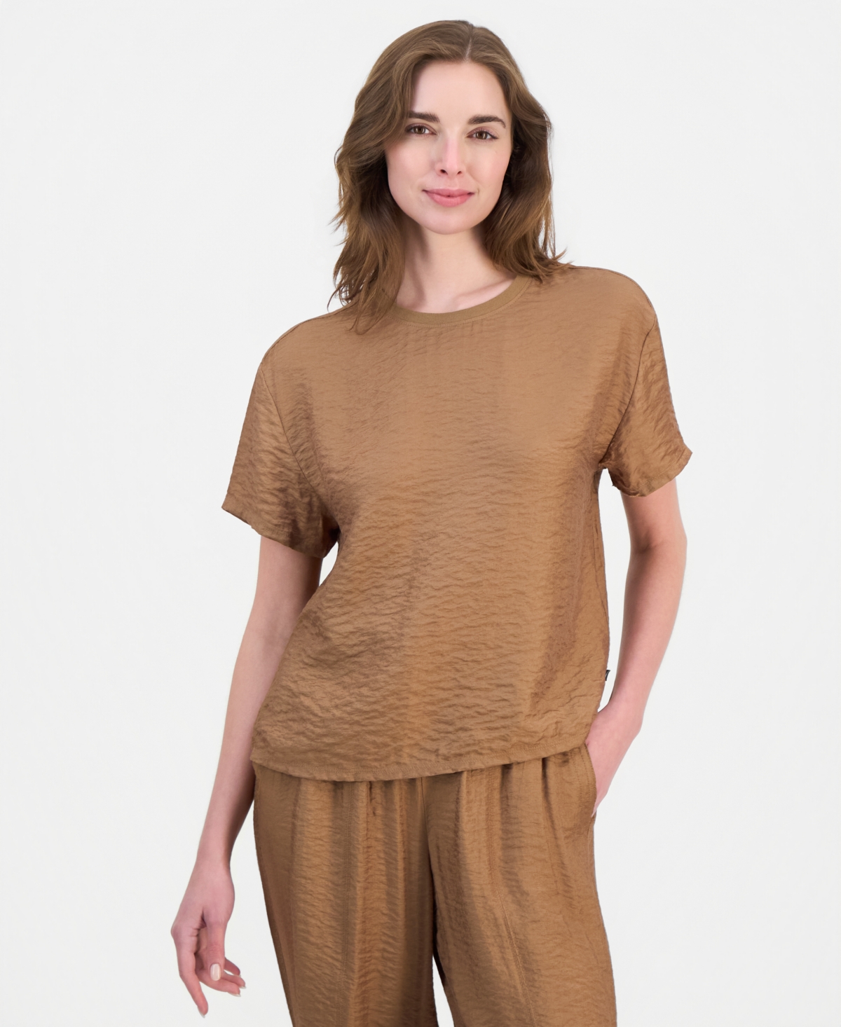 Click here for Nautica Womens Wave T-Shirt - Brown prices
