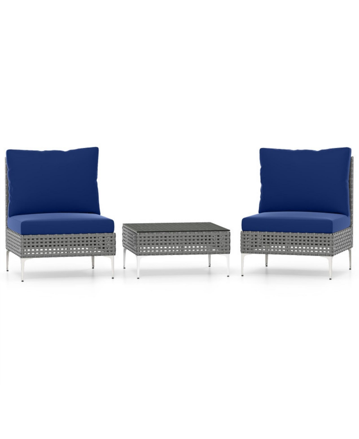 Click here for Gouun 3-Piece Low-Profile Pe Rattan Conversation S... prices