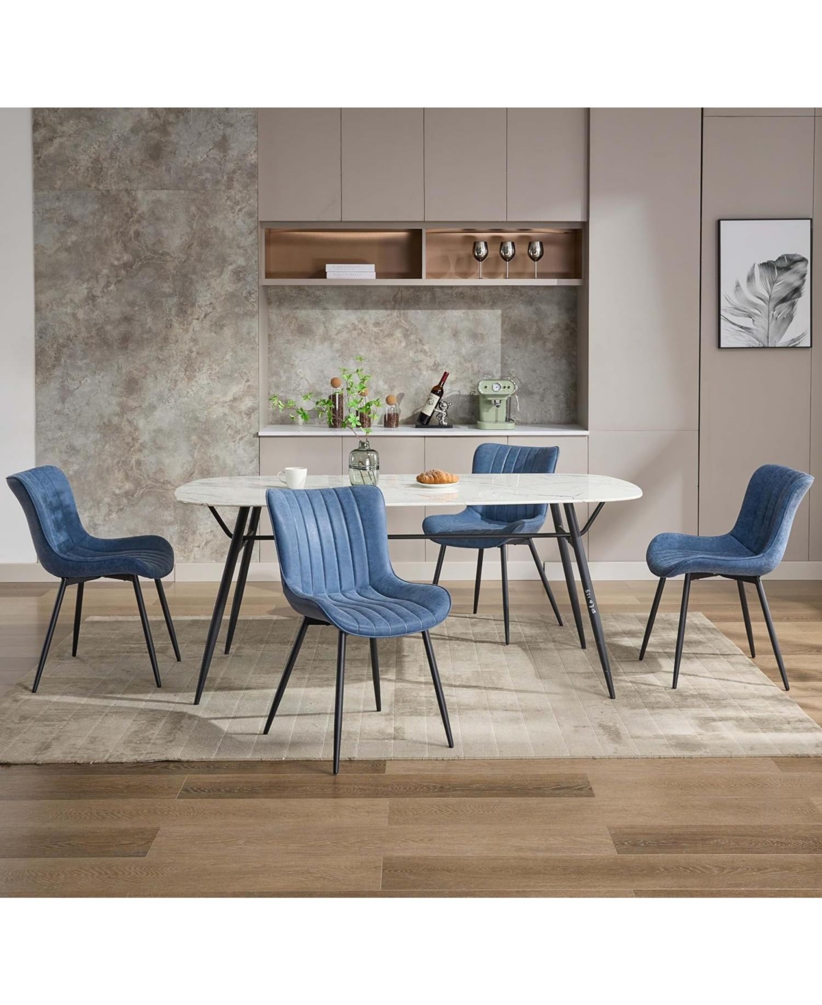 Click here for homfan Set of 4 Modern Dining Chairs  High Back  F... prices