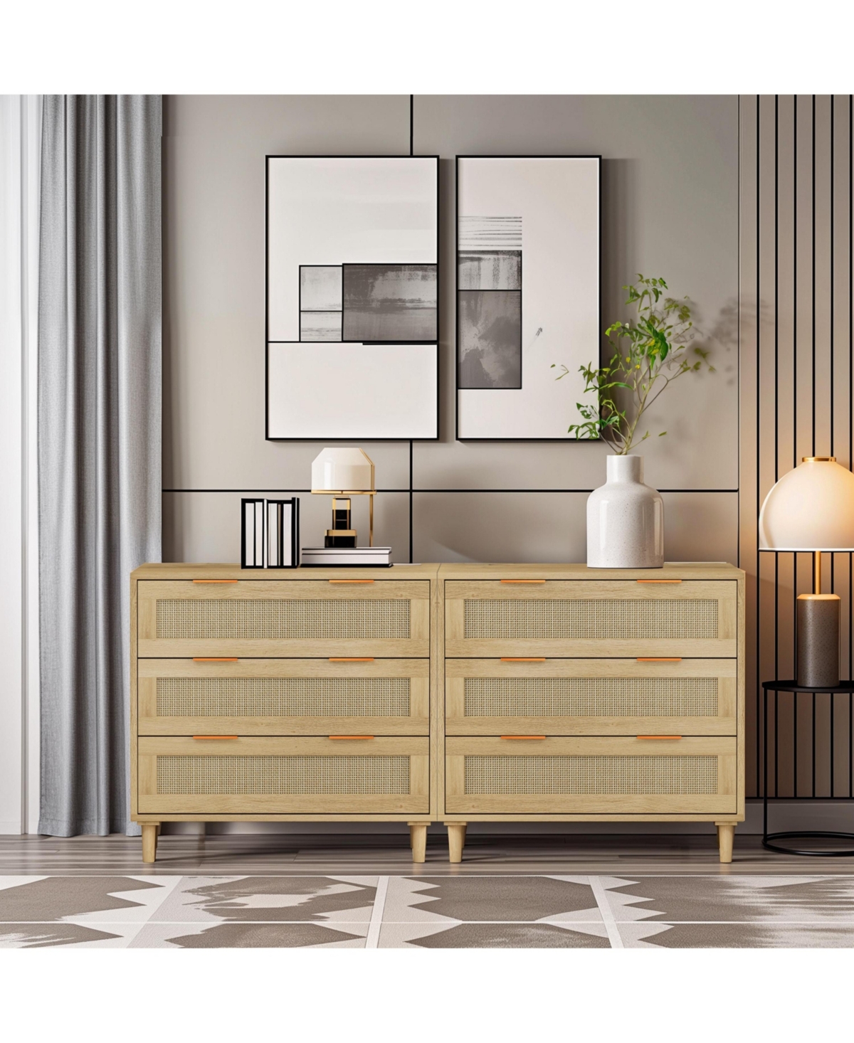 Click here for Flynama 3-Drawer Rattan Storage Cabinet Set of 2 M... prices