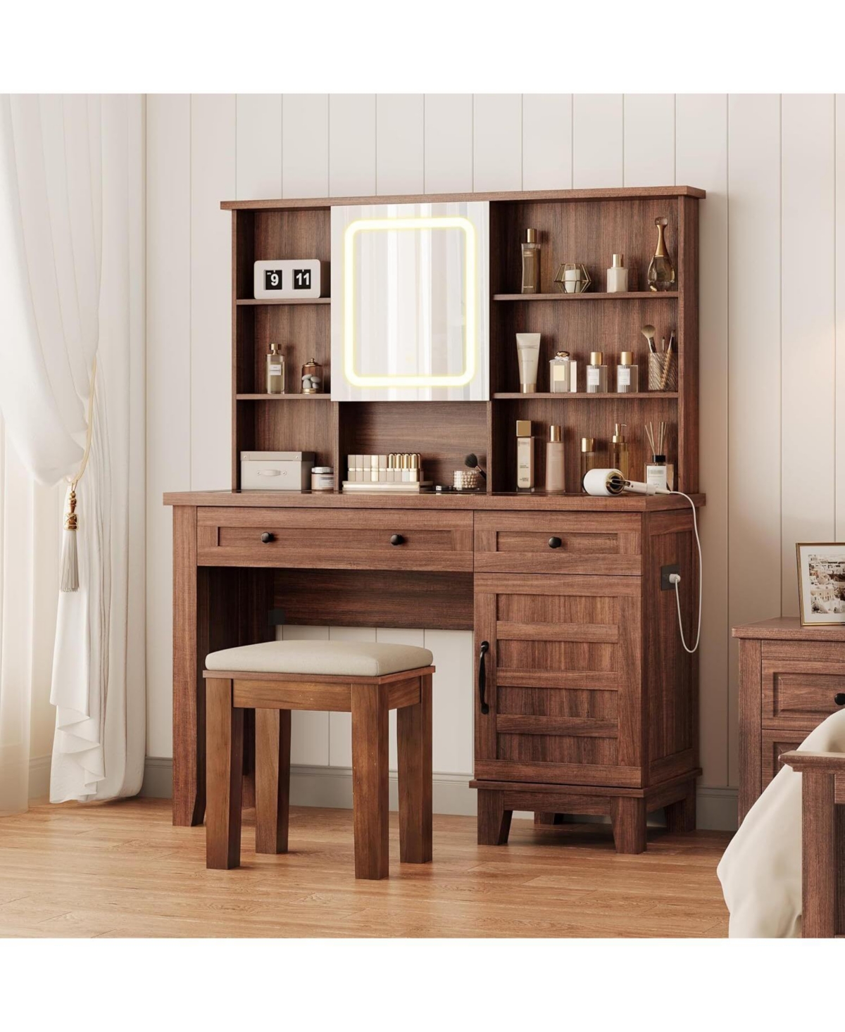 Click here for gaomon Farmhouse Lighted Vanity Set  Makeup Desk w... prices