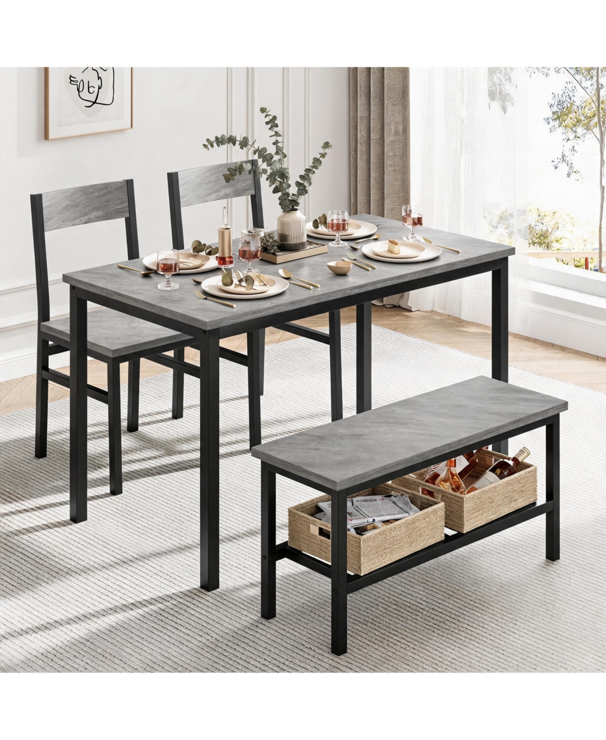 Click here for homfan Modern Space Saving Dining Table Set for 4... prices