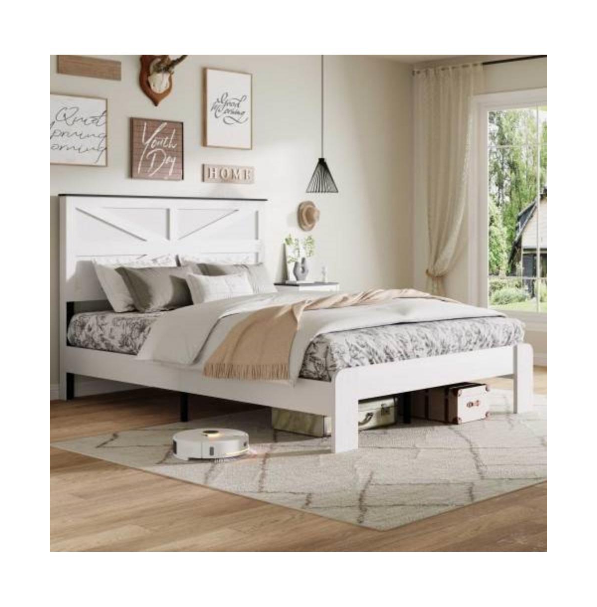 Click here for Lucky One Queen Size Wood Platform Bed Frame with... prices