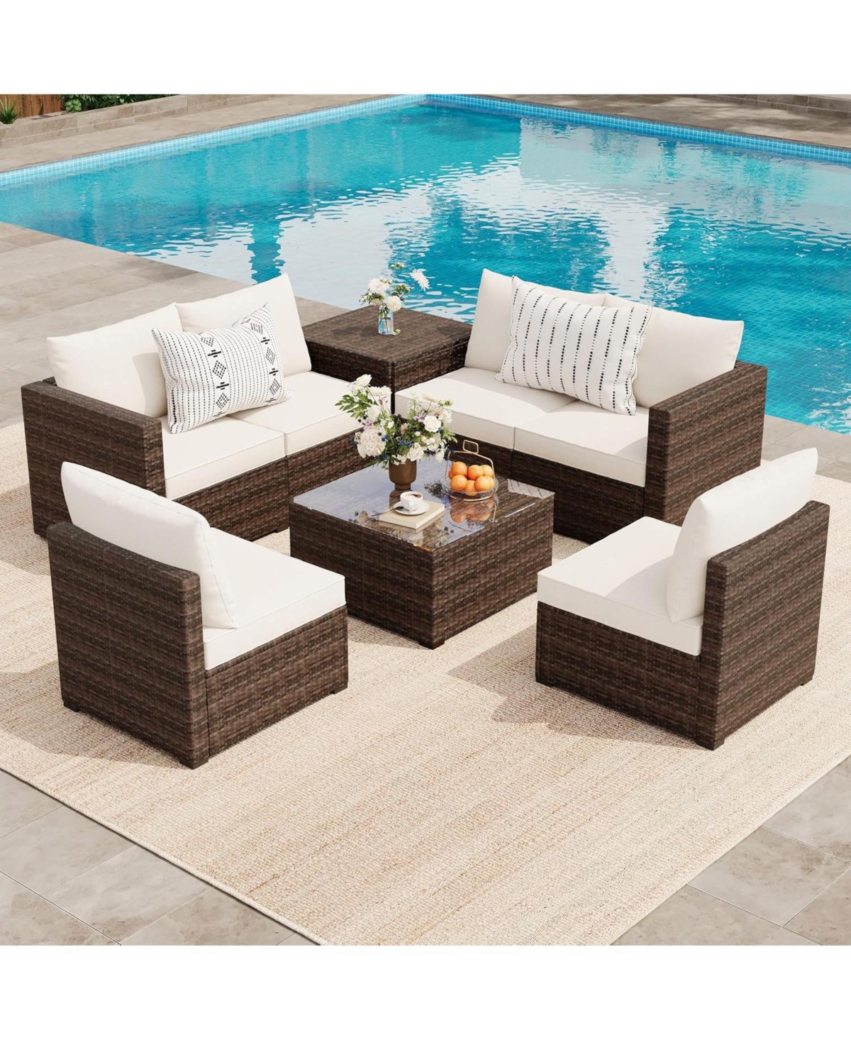 Click here for gaomon 8 Pieces Patio Furniture Set  Rattan Wicker... prices