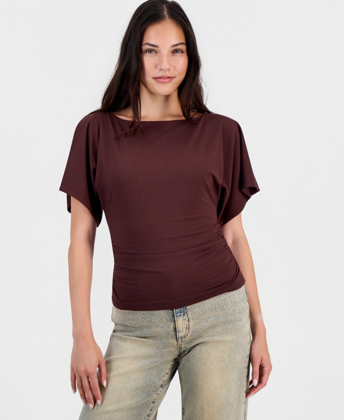 Click here for Bar Iii Womens Boat-Neck Flutter-Sleeve Top  Macys... prices