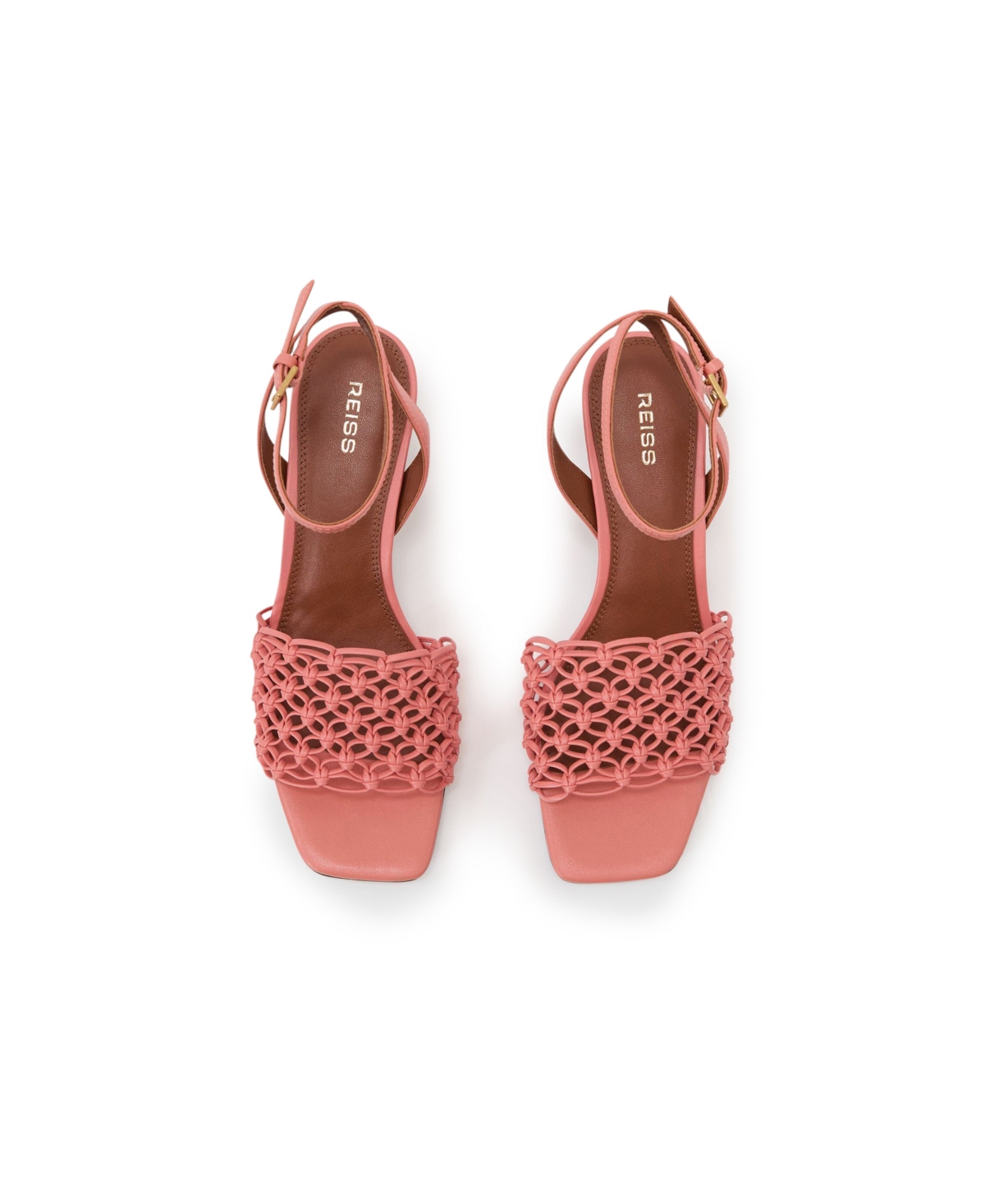 Click here for Reiss Womens Stephanie Weave Kitten Heels - Pink prices