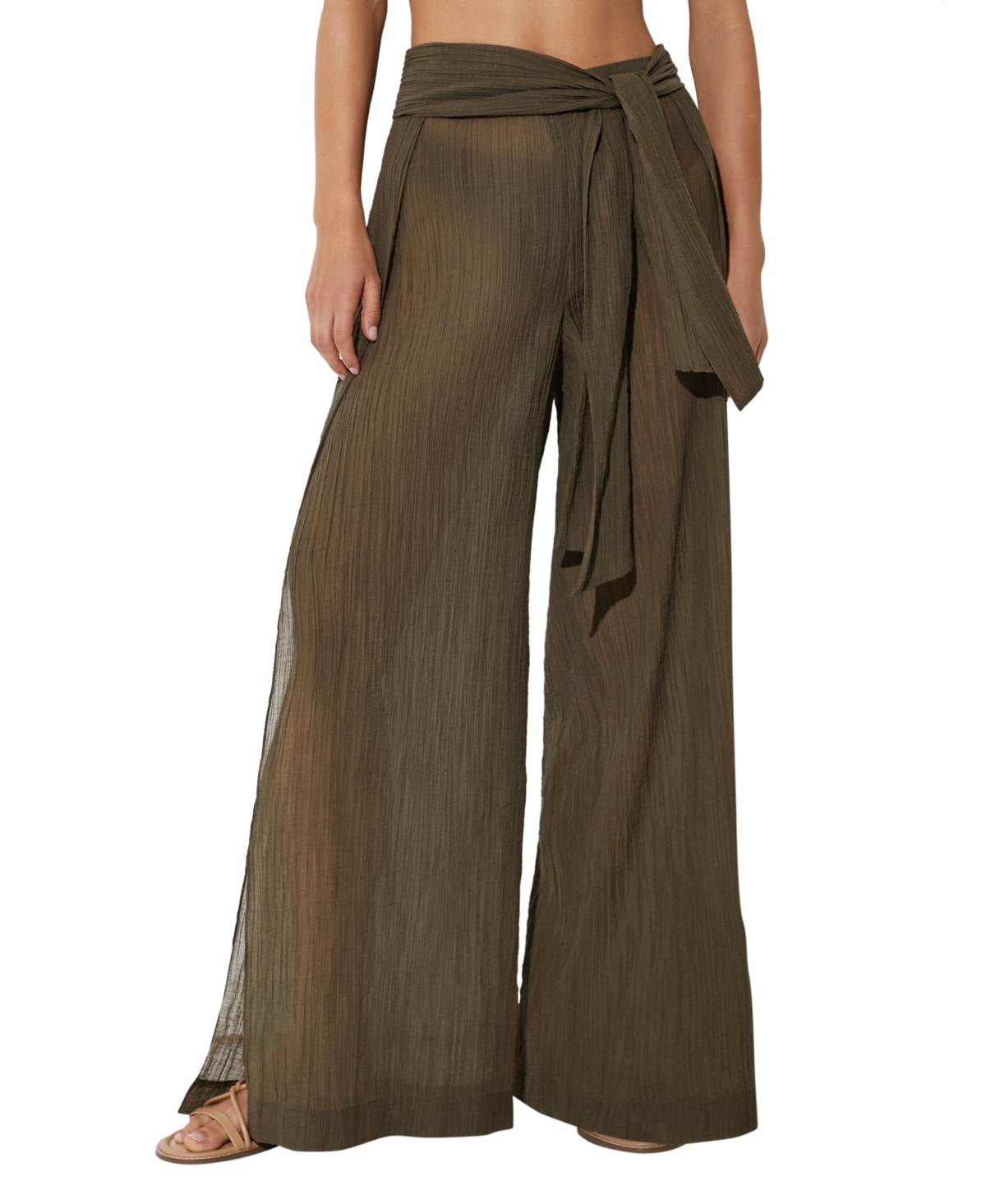 Click here for Reiss Womens Gemma Resort Pants - Khaki Green prices