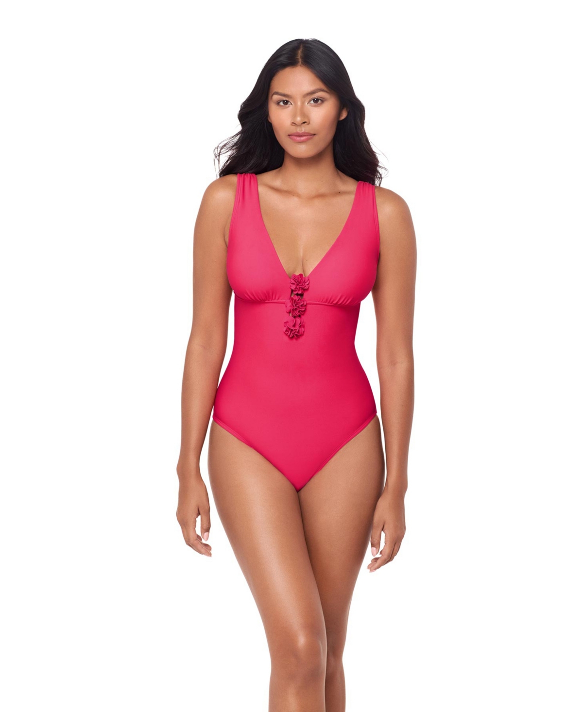 Click here for Magicsuit Womens Solid Wallis V-Neck One-Piece Swi... prices