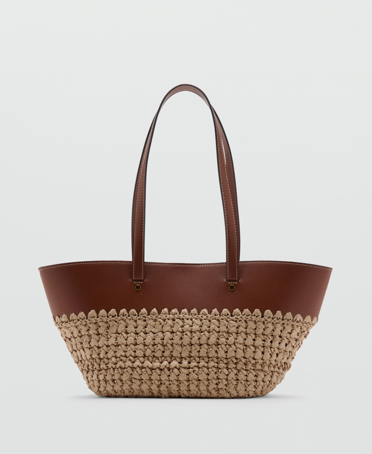Click here for Mango Womens Natural-Fiber Tote Bag - Leather prices