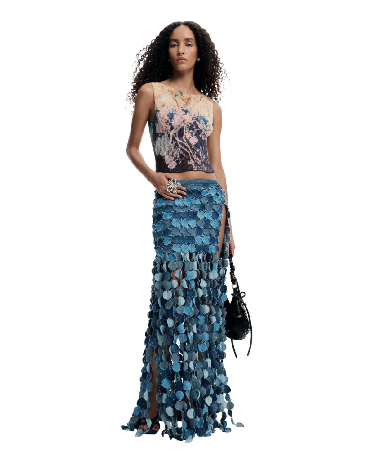 Click here for Desigual Womens Denim pareo patch - Light blue prices