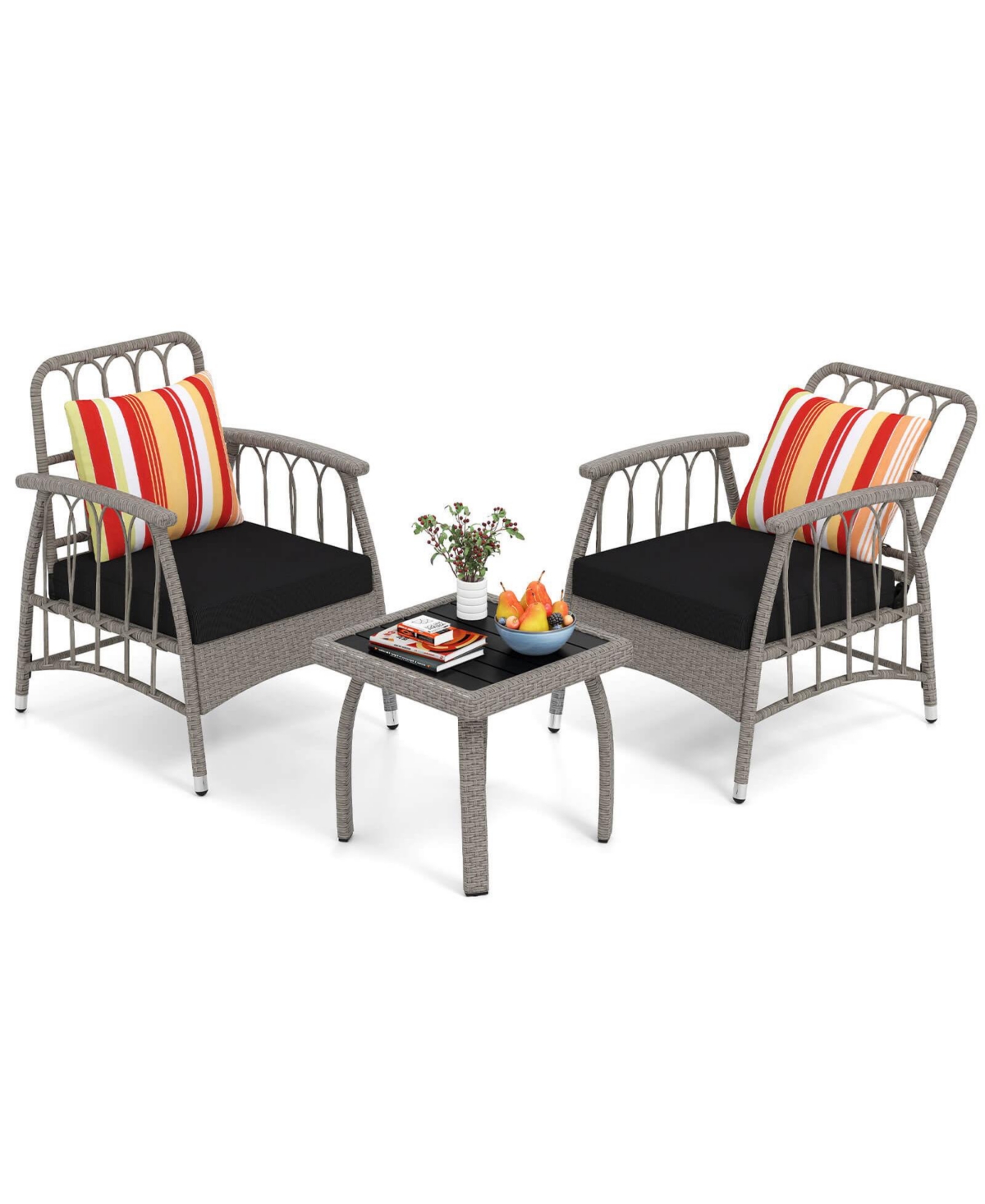 Click here for Costway 3 Piece Patio Pe Wicker Furniture Set with... prices