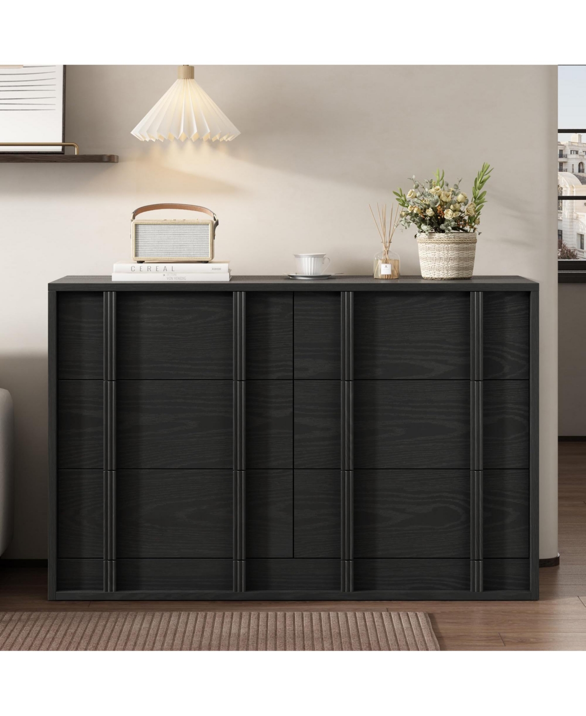 Click here for homfan 47.2 Wood Storage Dresser with 6 Drawers -... prices