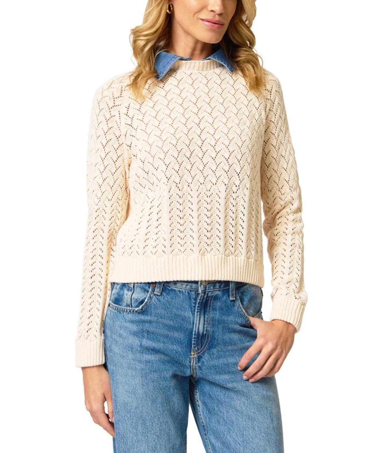 Click here for Central Park West Womens Hazel Denim Collared Poin... prices