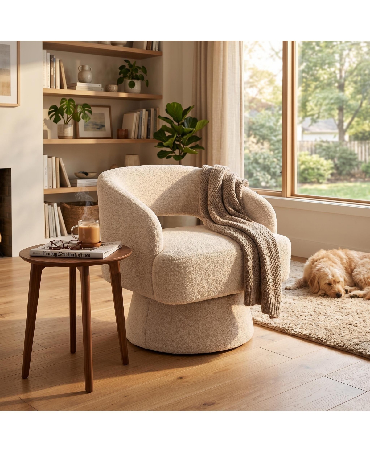 Click here for homfan Modern Swivel Barrel Chairs  Soft Round Lou... prices