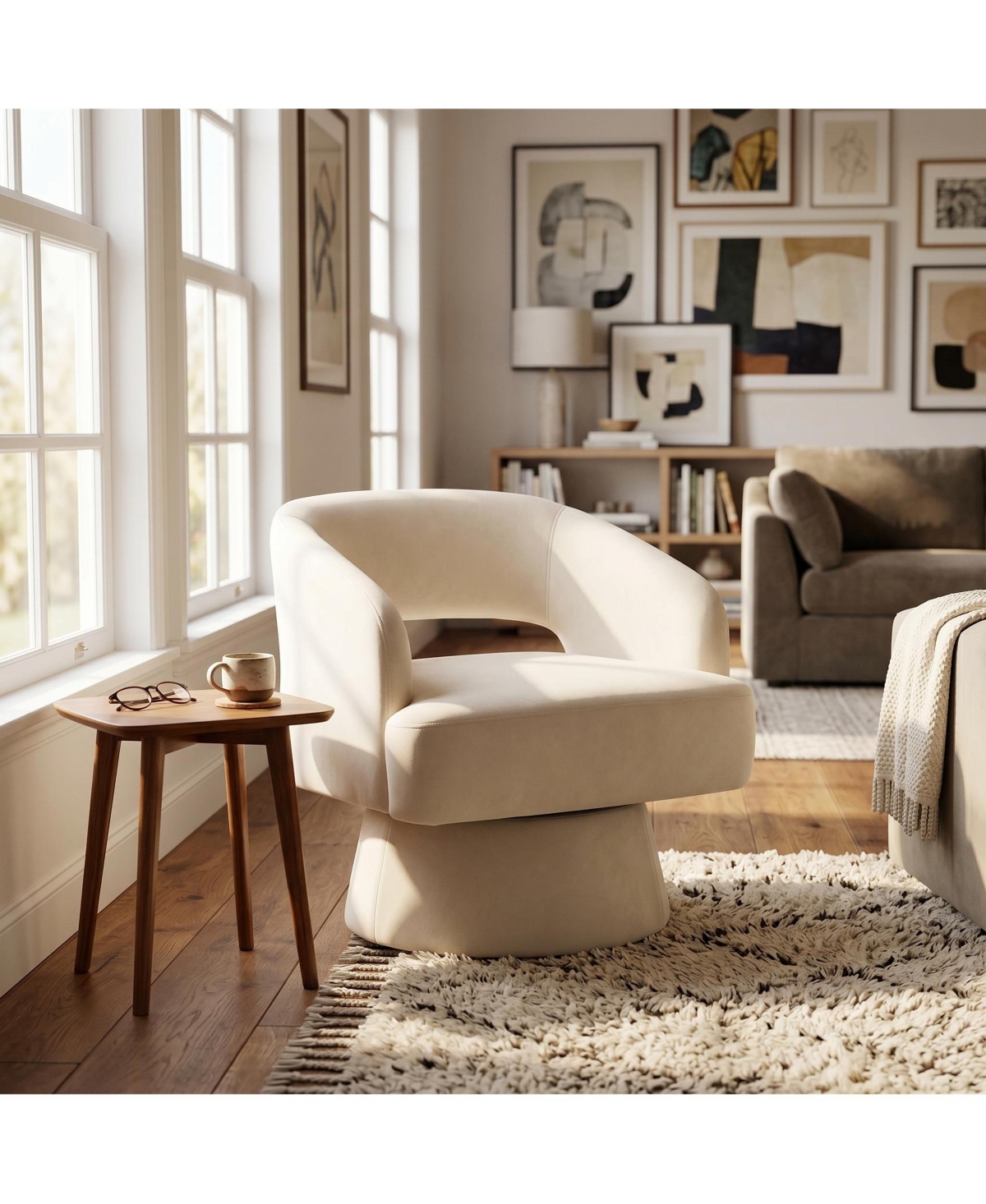 Click here for homfan Modern Swivel Barrel Chairs  Soft Round Lou... prices