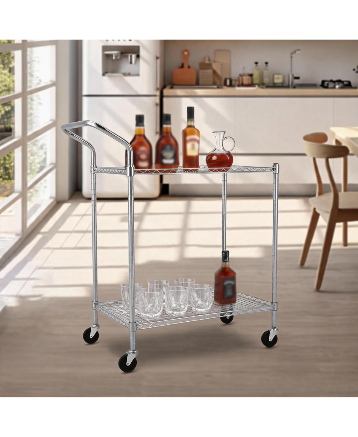 Click here for homfan Bar Cart  Heavy Duty Metal Utility Cart wit... prices