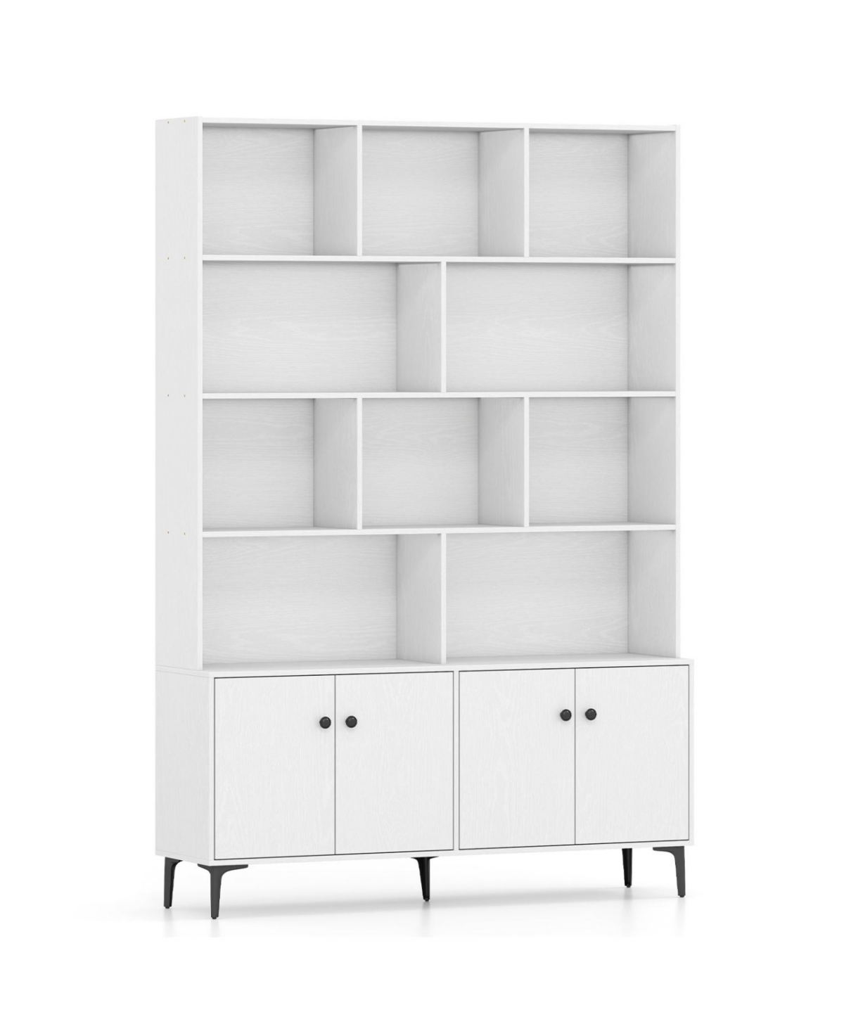 Click here for Slickblue Tall Bookshelf with 4 Storage Doors and... prices