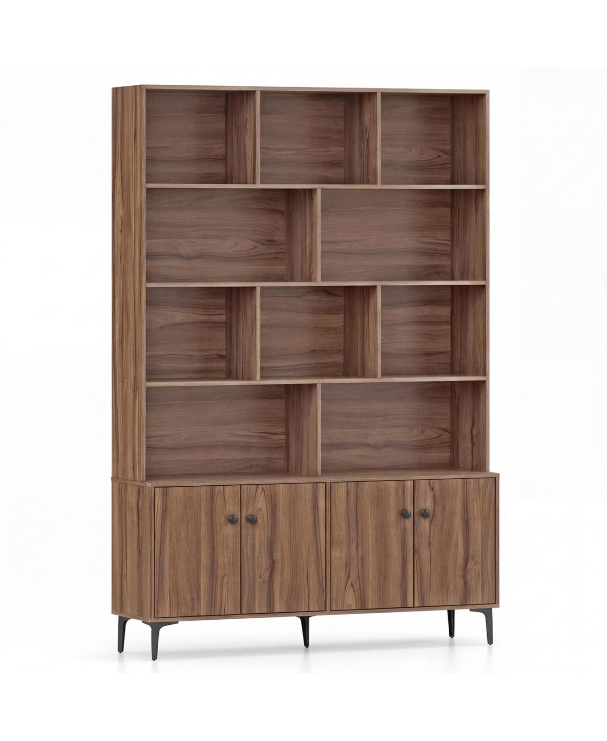 Click here for Slickblue Tall Bookshelf with 4 Storage Doors and... prices