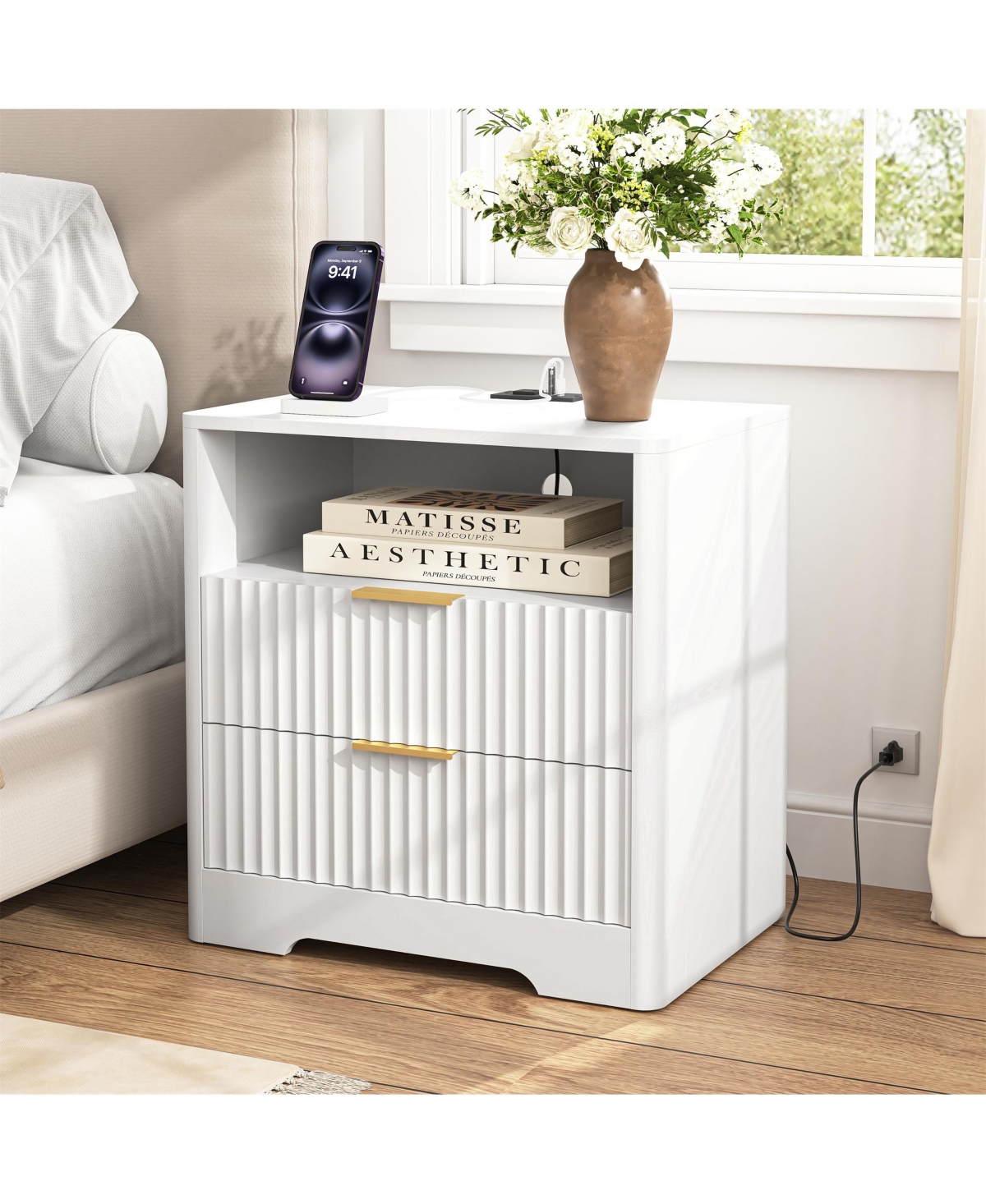 Click here for Clihome Modern Bedside Tables with Storage Cabinet... prices