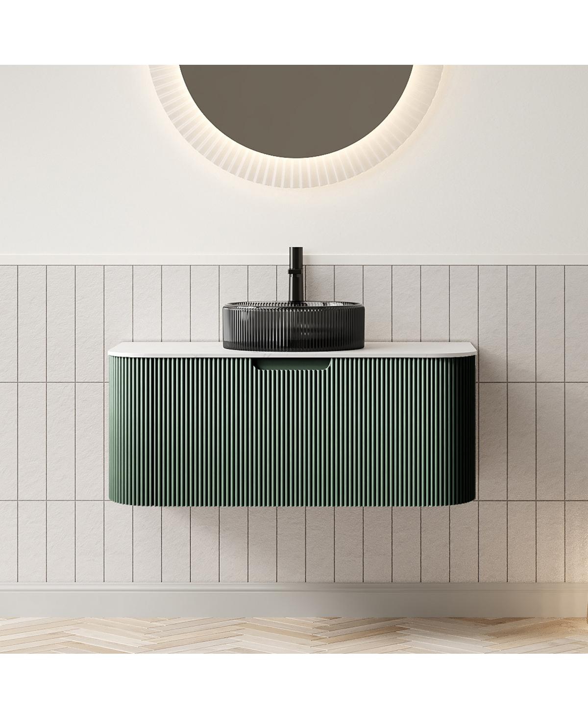 Click here for Sillysis Wall-Mounted Bathroom Vanity with Crystal... prices