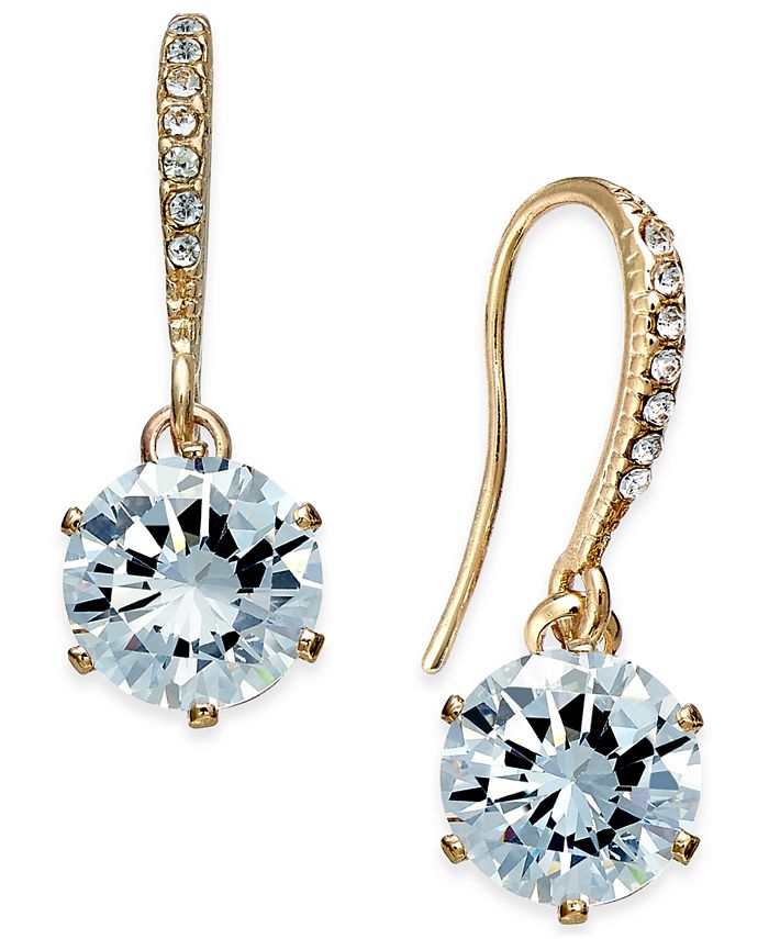Charter Club Gold Tone Cubic Zirconia Drop Earrings Created For Macys