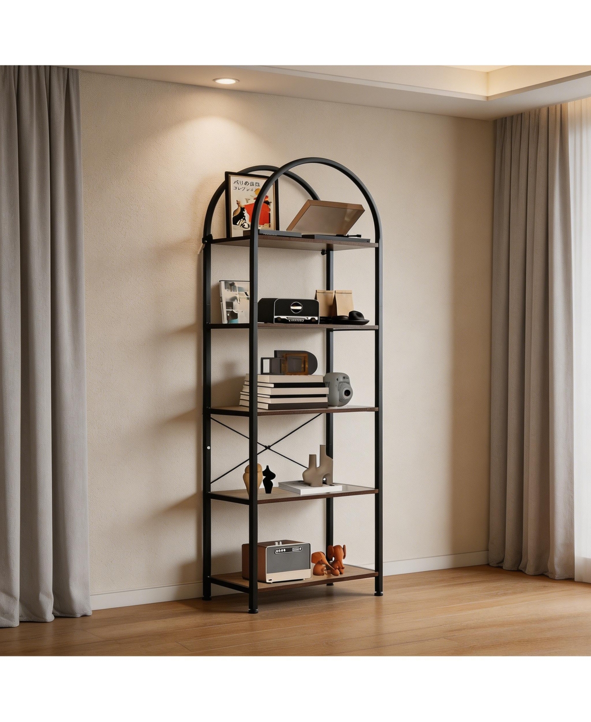 Click here for homfan Modern Arched Metal Frame Bookshelf  4/5-Ti... prices