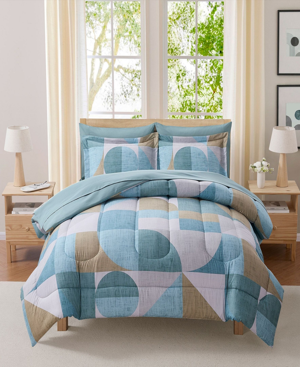 Click here for Sweet Home Collection Geo-Aqua 7-Piece Comforter S... prices