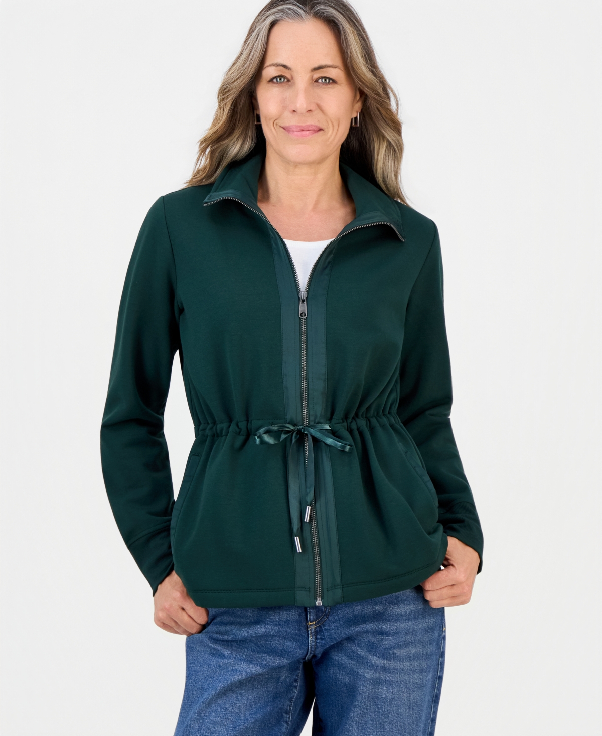 Click here for Style & Co Petite LuxLounge Collared Fleece Jacket... prices