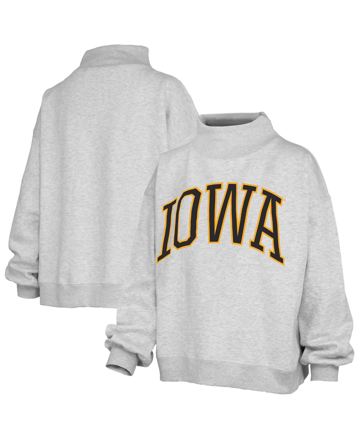 Click here for Pressbox Womens Heather Gray Iowa Hawkeyes Oversiz... prices