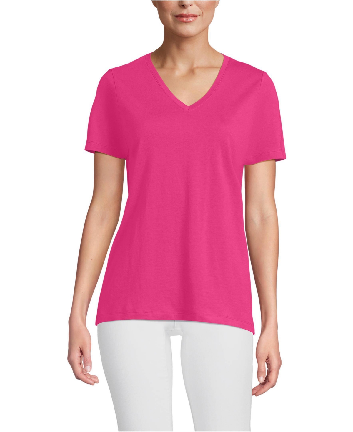 Click here for Lands End Womens Relaxed Supima Cotton V-Neck T-Sh... prices