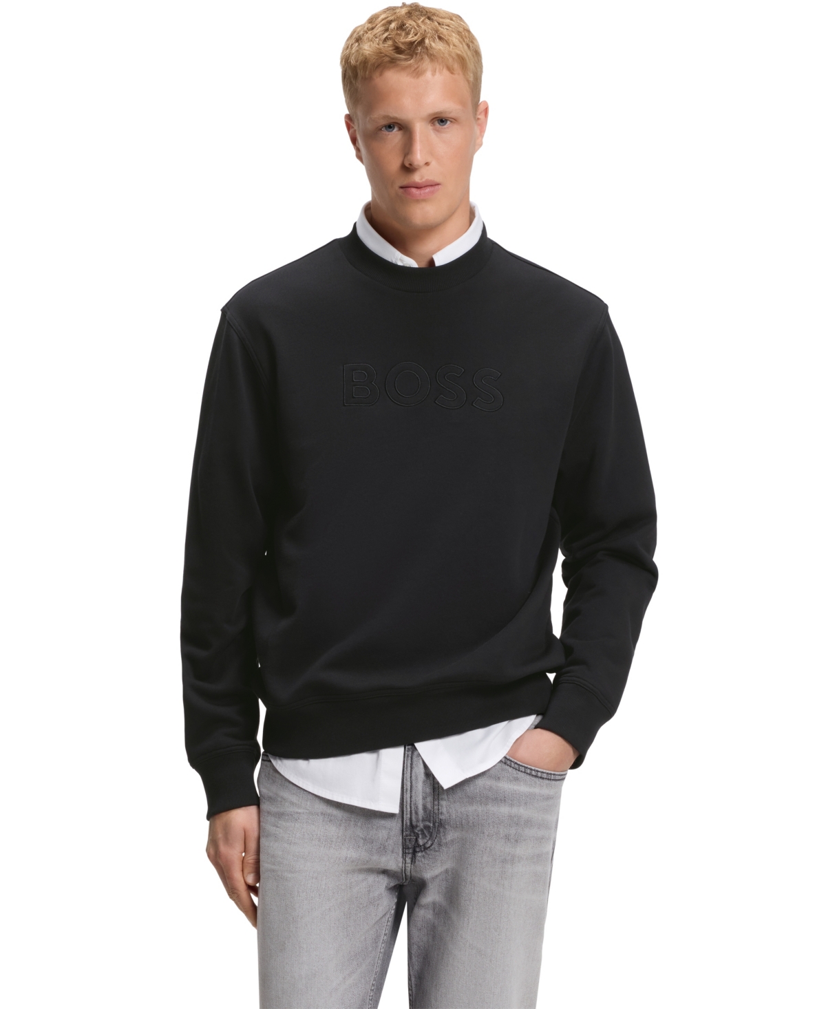 Click here for Boss by Hugo Boss Mens Cotton Terry Relaxed-Fit Sw... prices