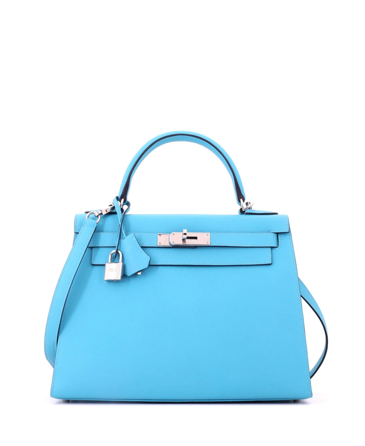Click here for Pre-Owned HERMES Kelly 28 Handbag Blue Epsom with... prices