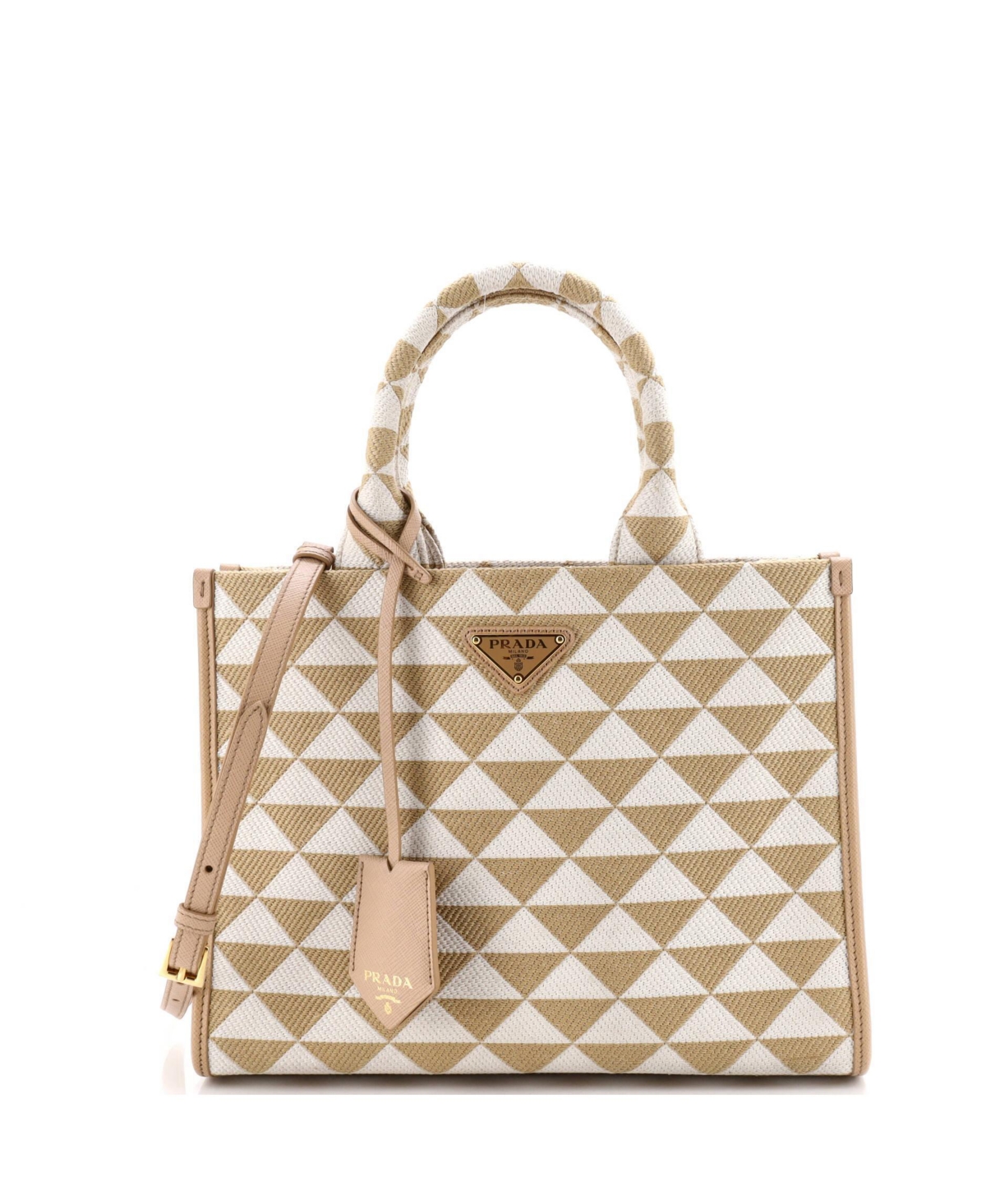 Click here for Pre-Owned Prada Small Symbole Shopper Tote Jacquar... prices
