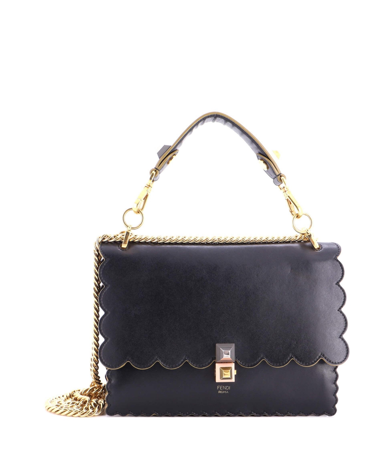 Click here for Pre-Owned Fendi Medium Kan I Bag Leather - Black prices