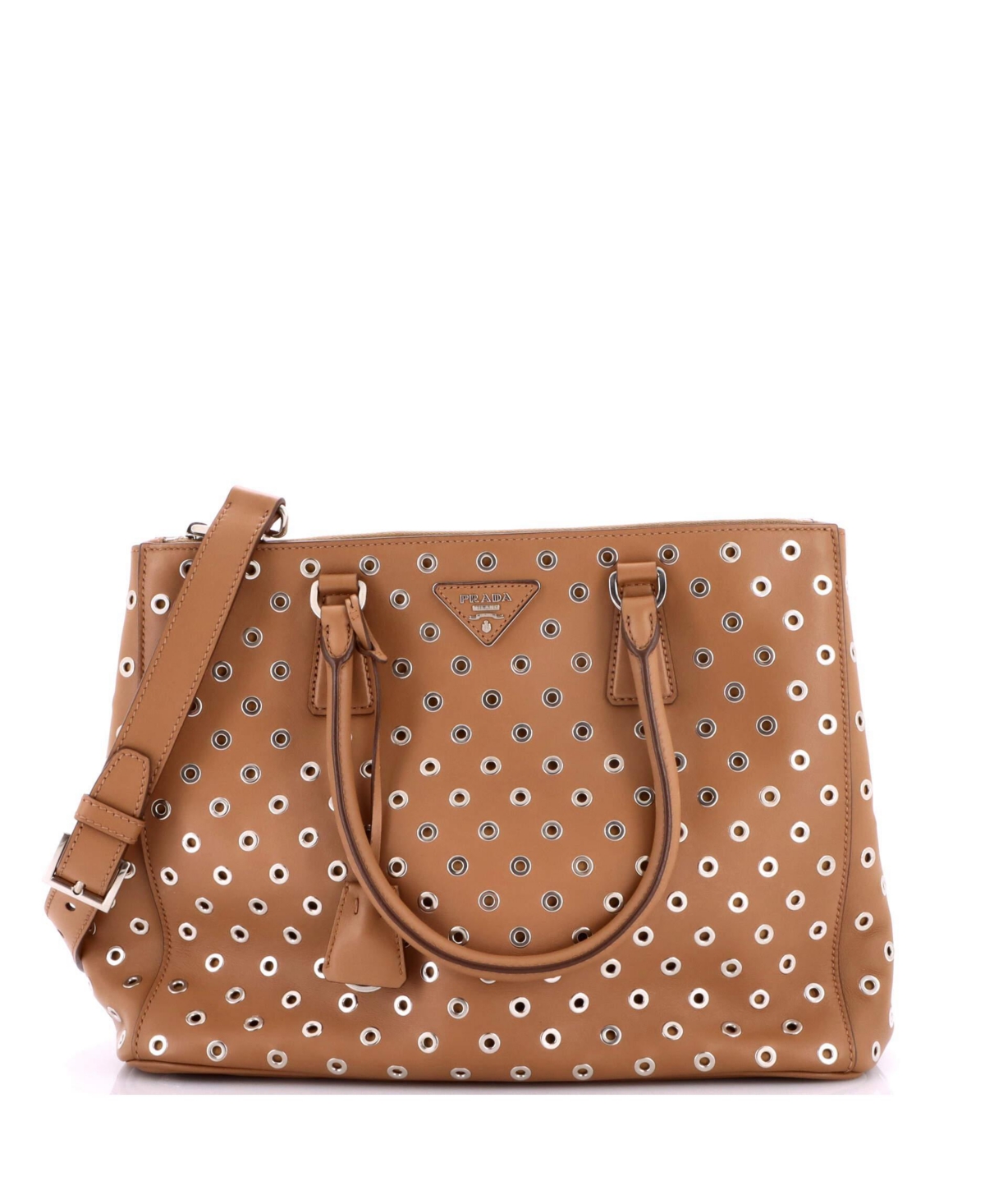 Click here for Pre-Owned Prada Medium Grommet Galleria Double Zip... prices