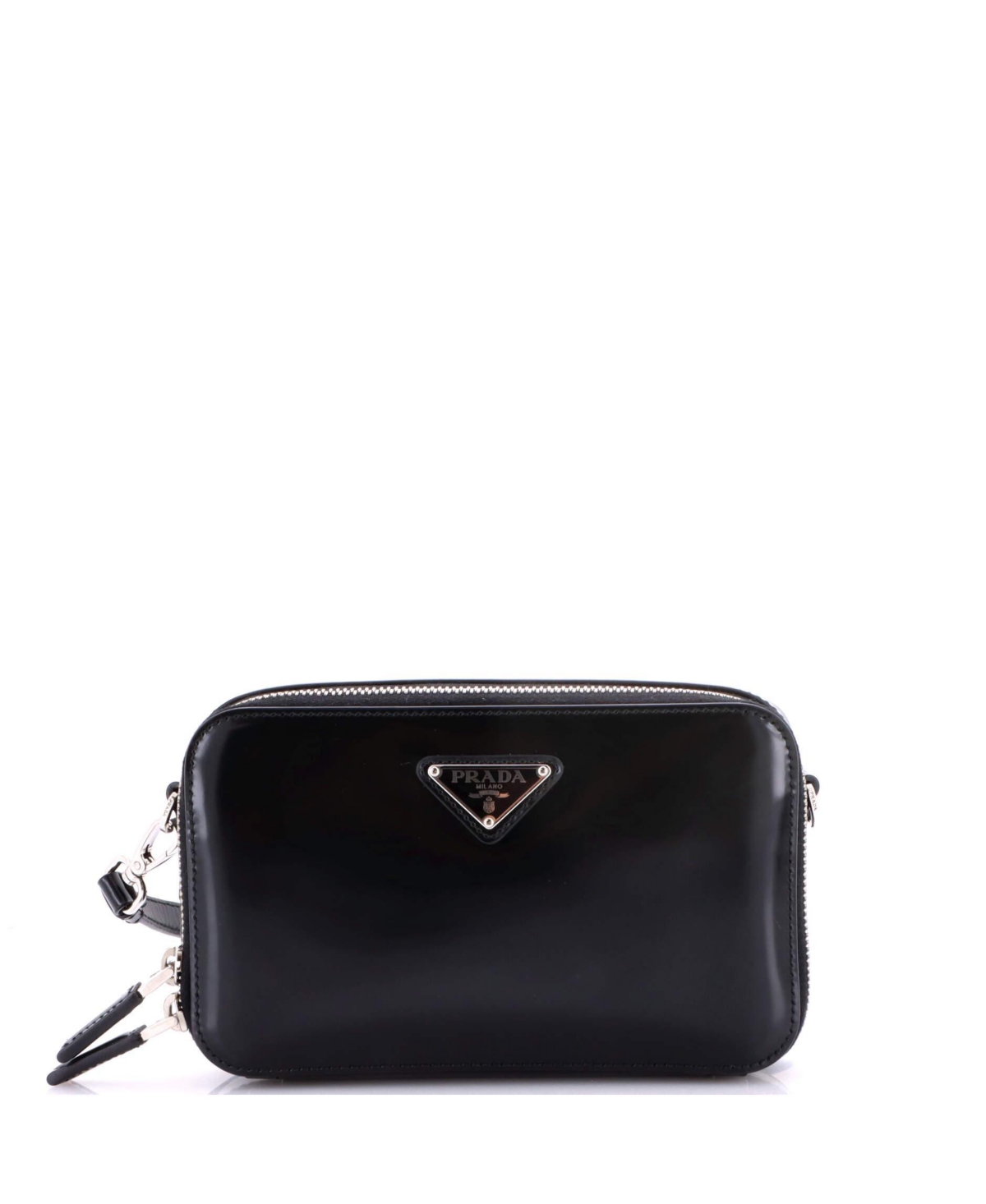 Click here for Pre-Owned Prada Zip Around Crossbody Bag Brushed L... prices