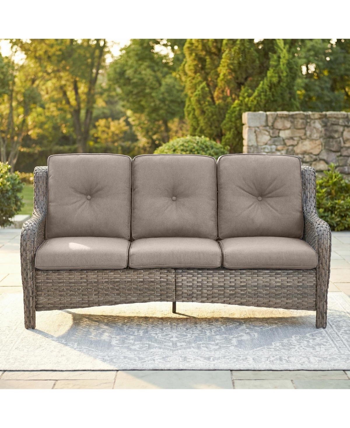 Click here for Pocassy Outdoor Patio Sofa Wicker 3 Seater Sofa  R... prices
