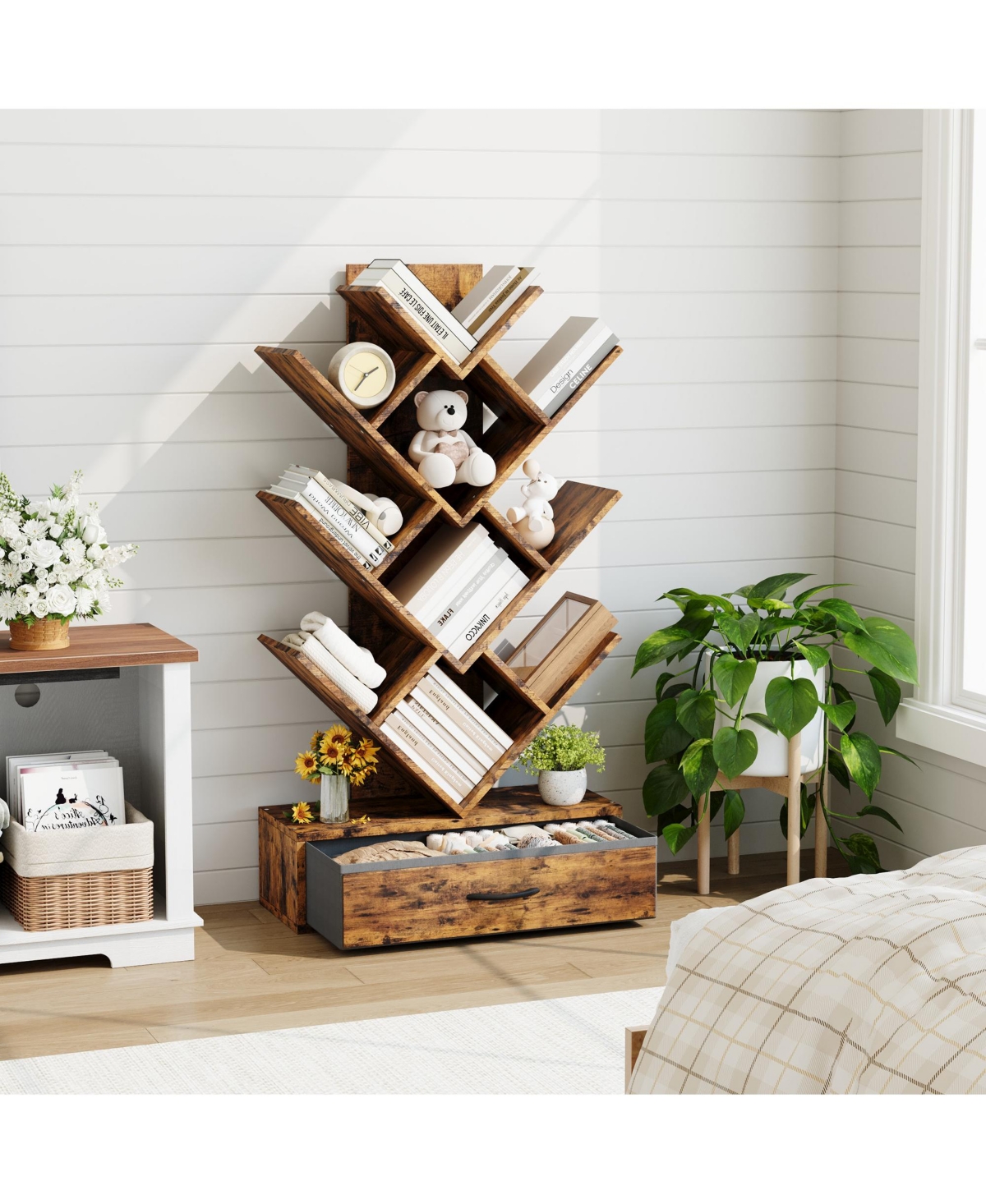 Click here for homfan Tree Bookshelf with Led Lights  7-Tier Book... prices
