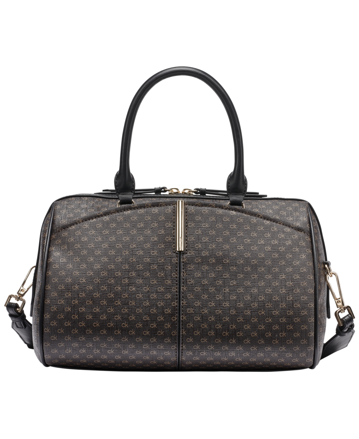Click here for Calvin Klein Genevieve Small Satchel Handbag - Bro... prices