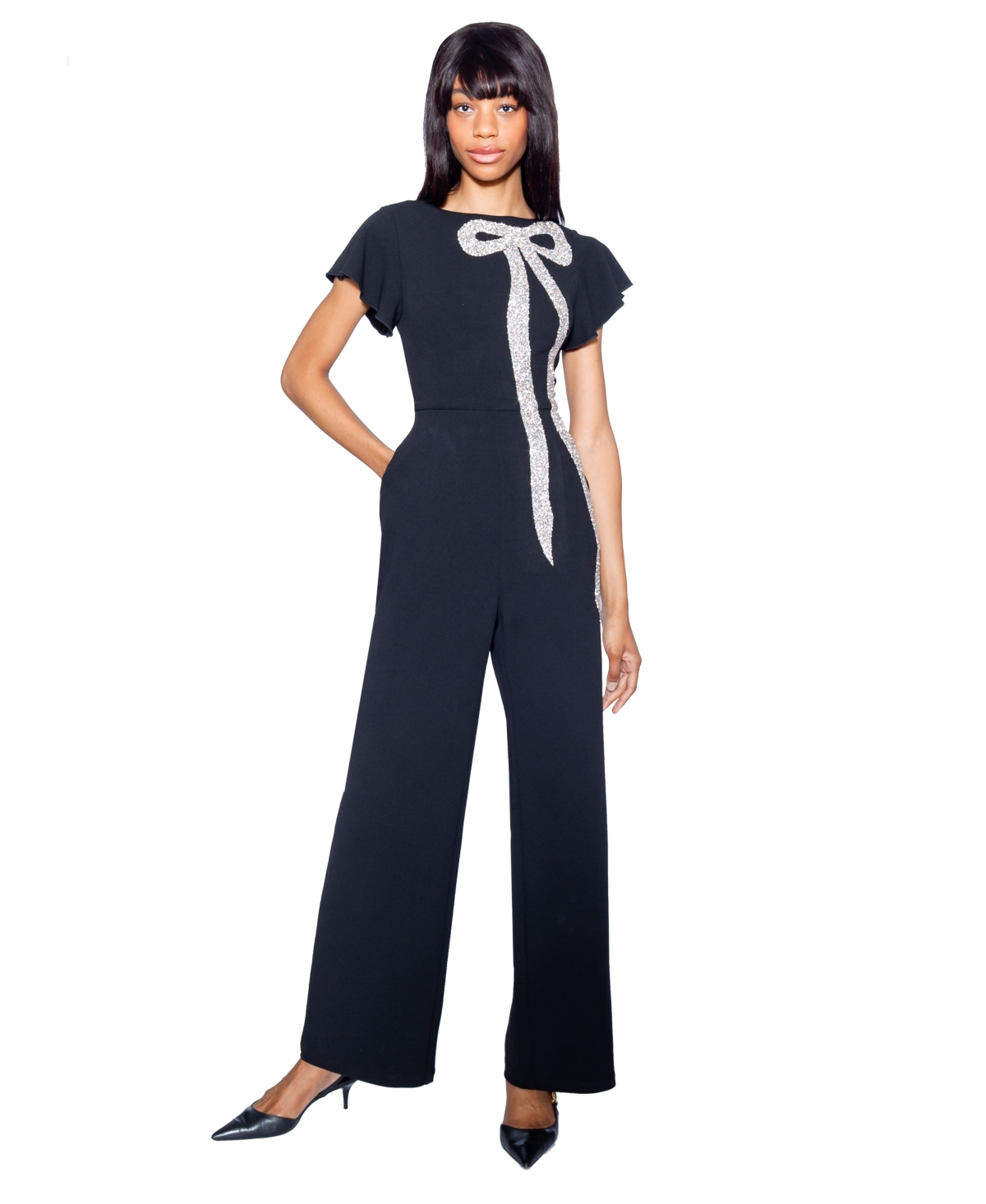 Click here for White Tie by Shani Womens Flutter-Sleeve Dramatic... prices
