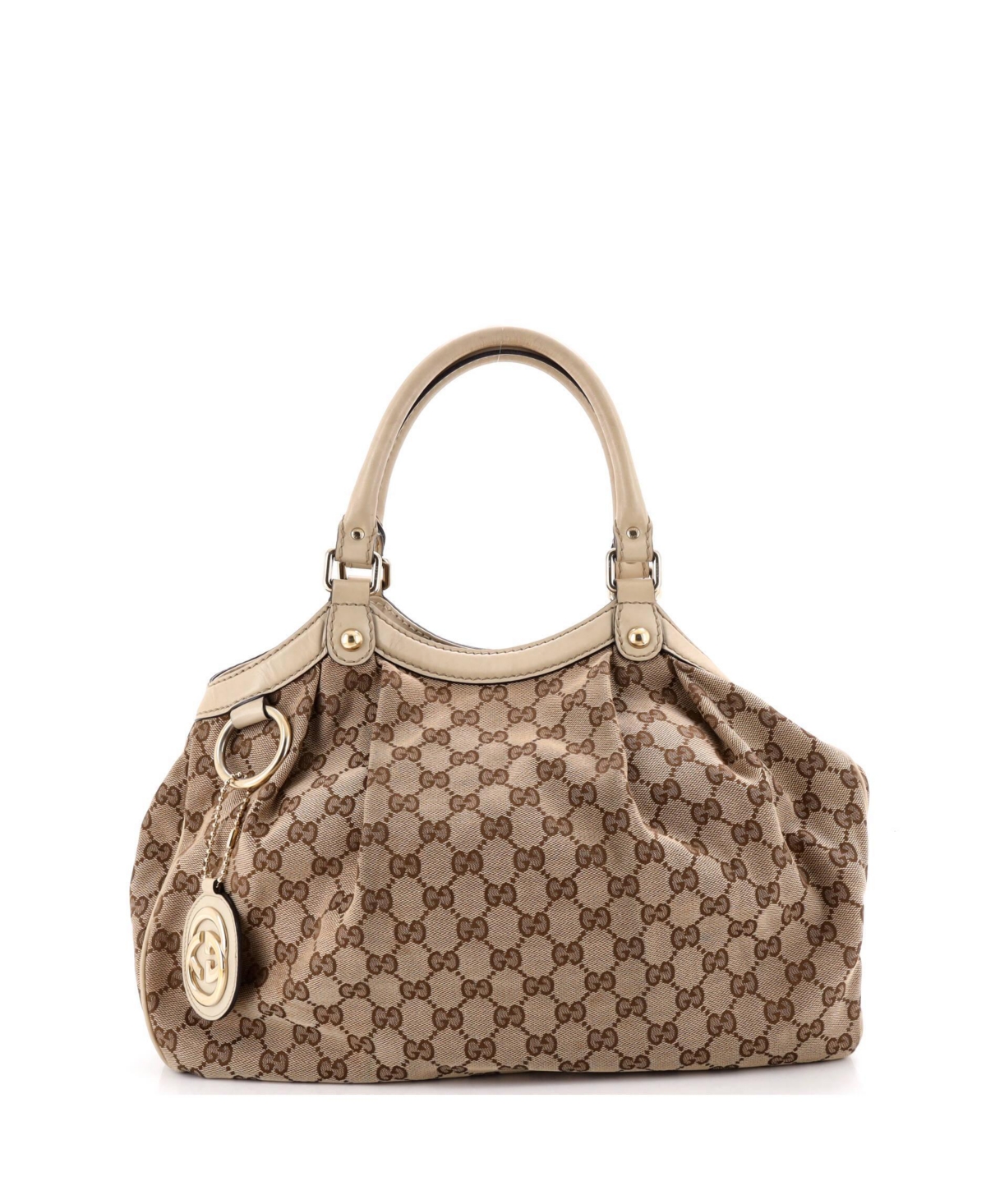 Click here for Pre-Owned Gucci Medium Sukey Tote Gg Canvas with L... prices