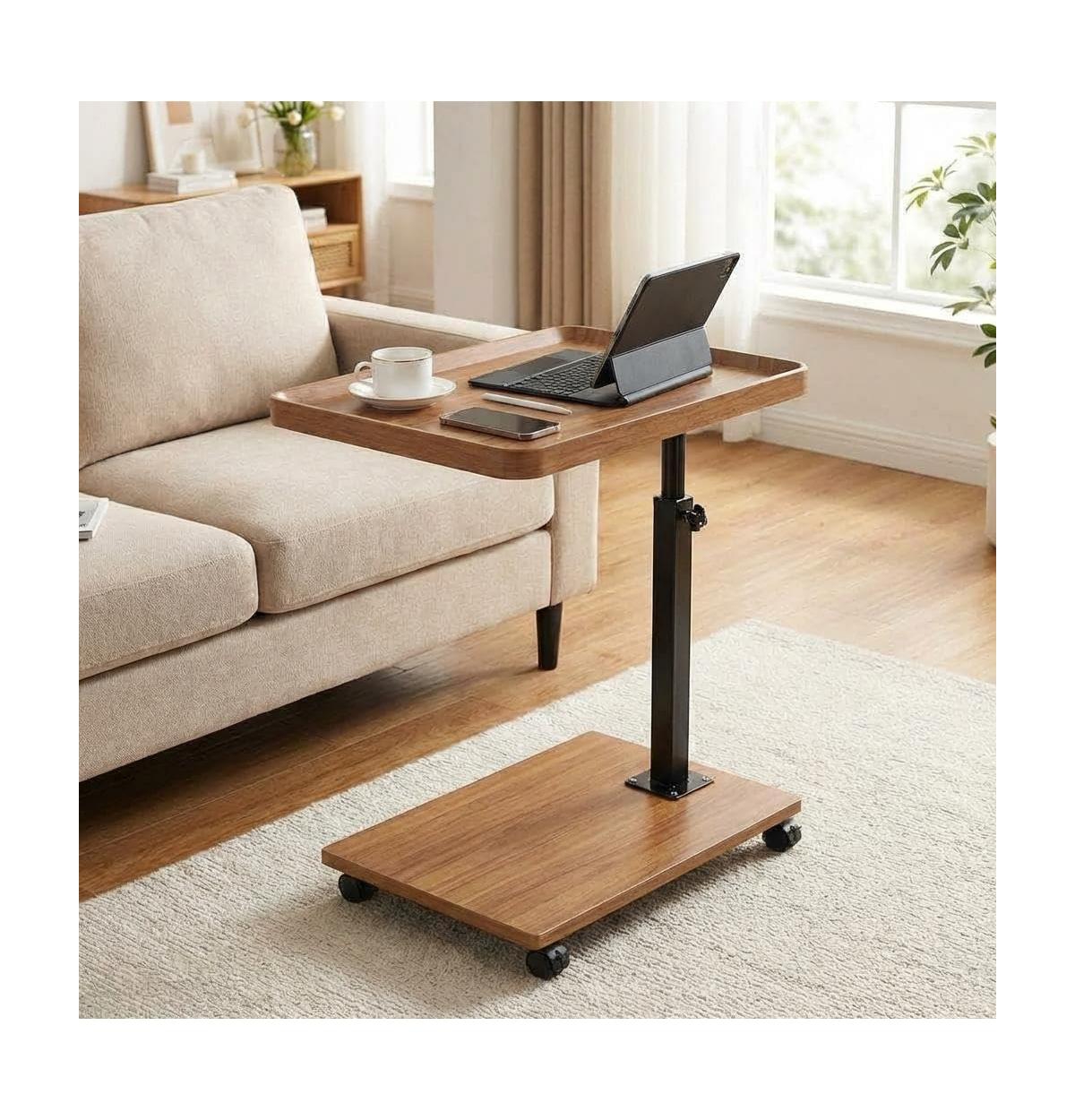 Click here for gaomon C Shaped End Table with Wheels  360degree(s... prices