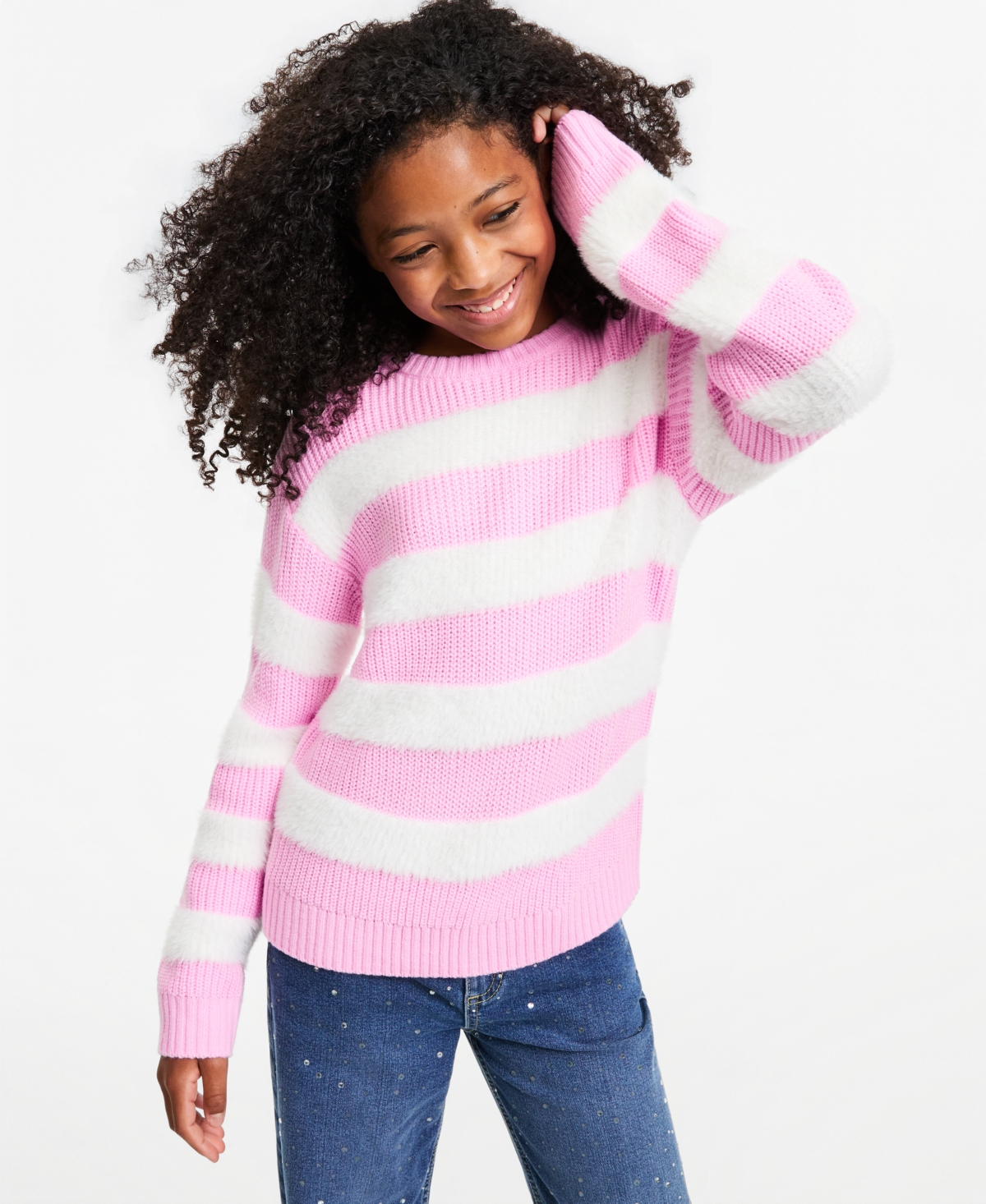 Click here for Epic Threads Girls Xs-xl Crewneck Stripe Sweater... prices