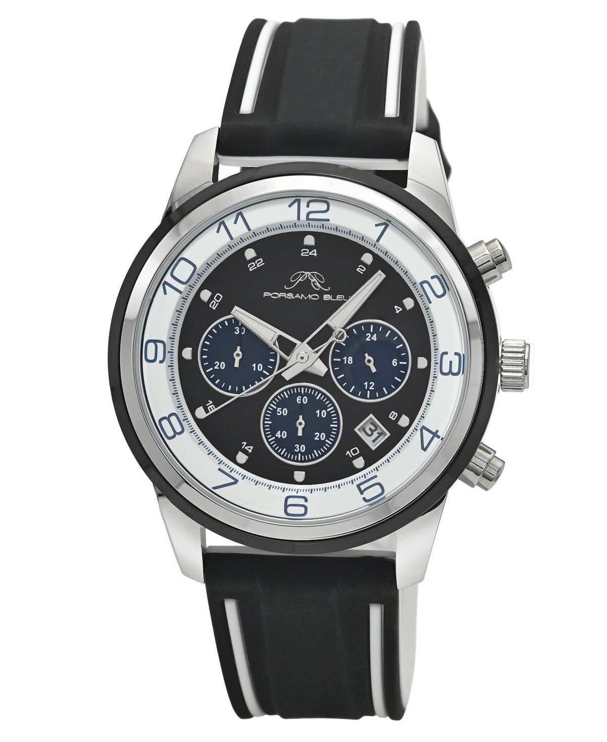 Click here for Porsamo Bleu Mens Arthur Chronograph Black Silicon... prices