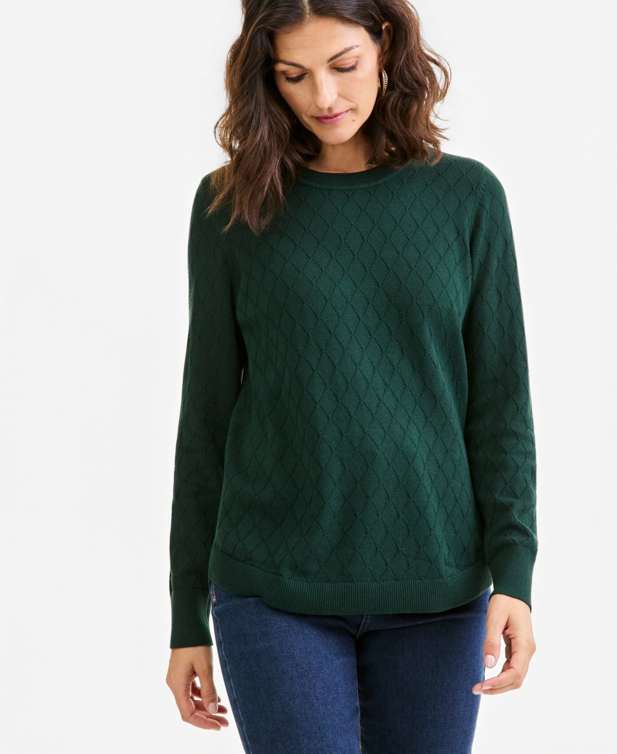 Click here for Style & Co Womens Cotton Curved-Hem Sweater  Macys... prices