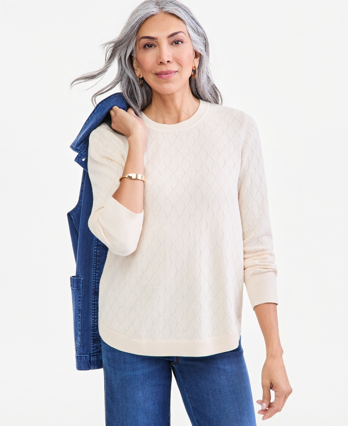 Click here for Style & Co Womens Cotton Curved-Hem Sweater  Macys... prices