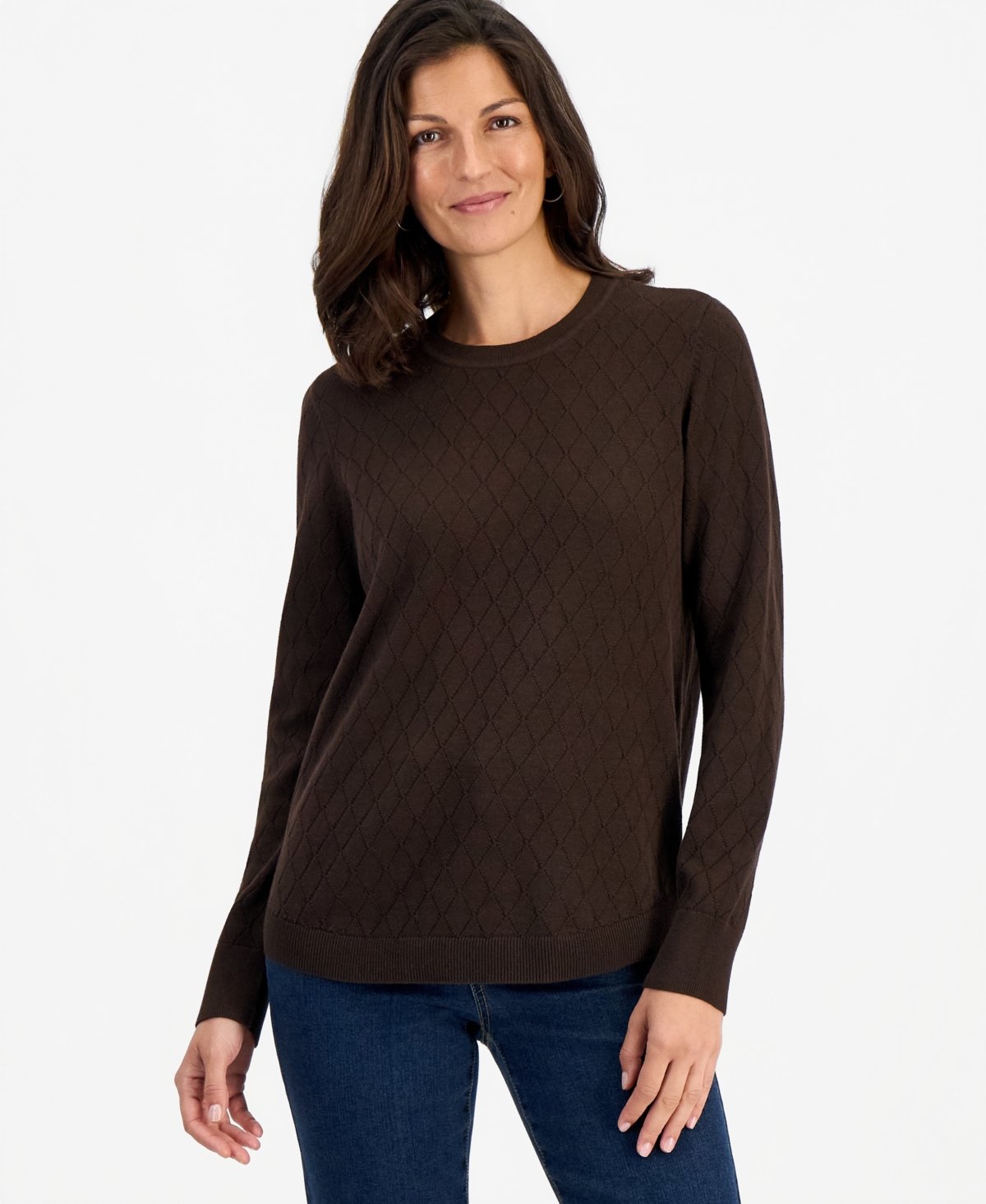 Click here for Style & Co Womens Cotton Curved-Hem Sweater  Macys... prices