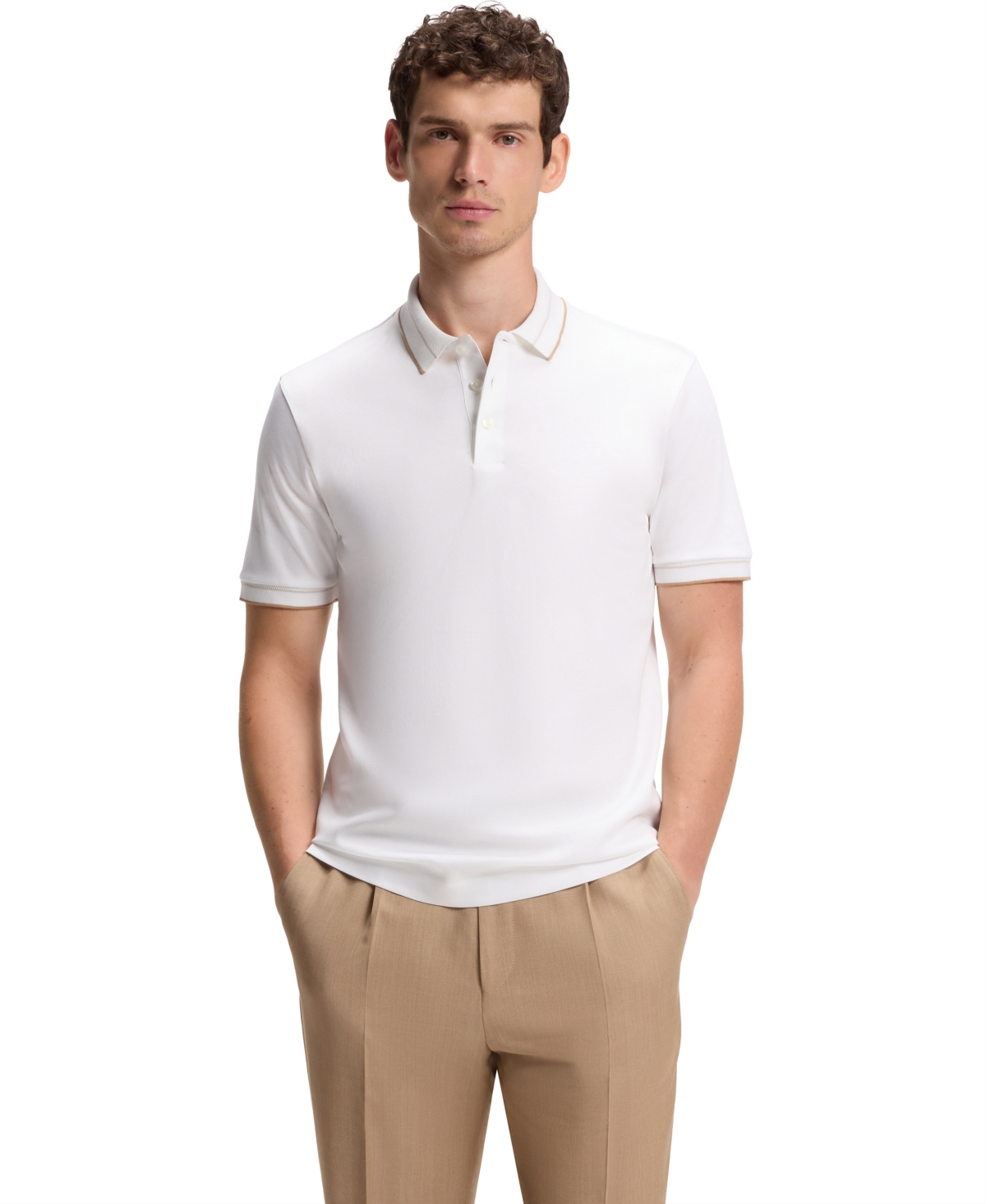 Click here for Boss by Hugo Boss Mens Mercerised Cotton Slim-Fit... prices